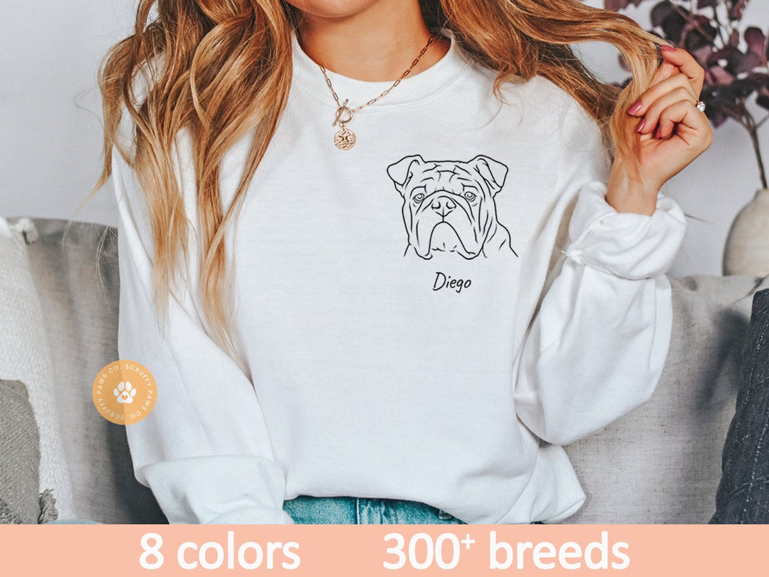 Custom English Bulldog Sweater Personalized Dog Sweatshirt Print ...