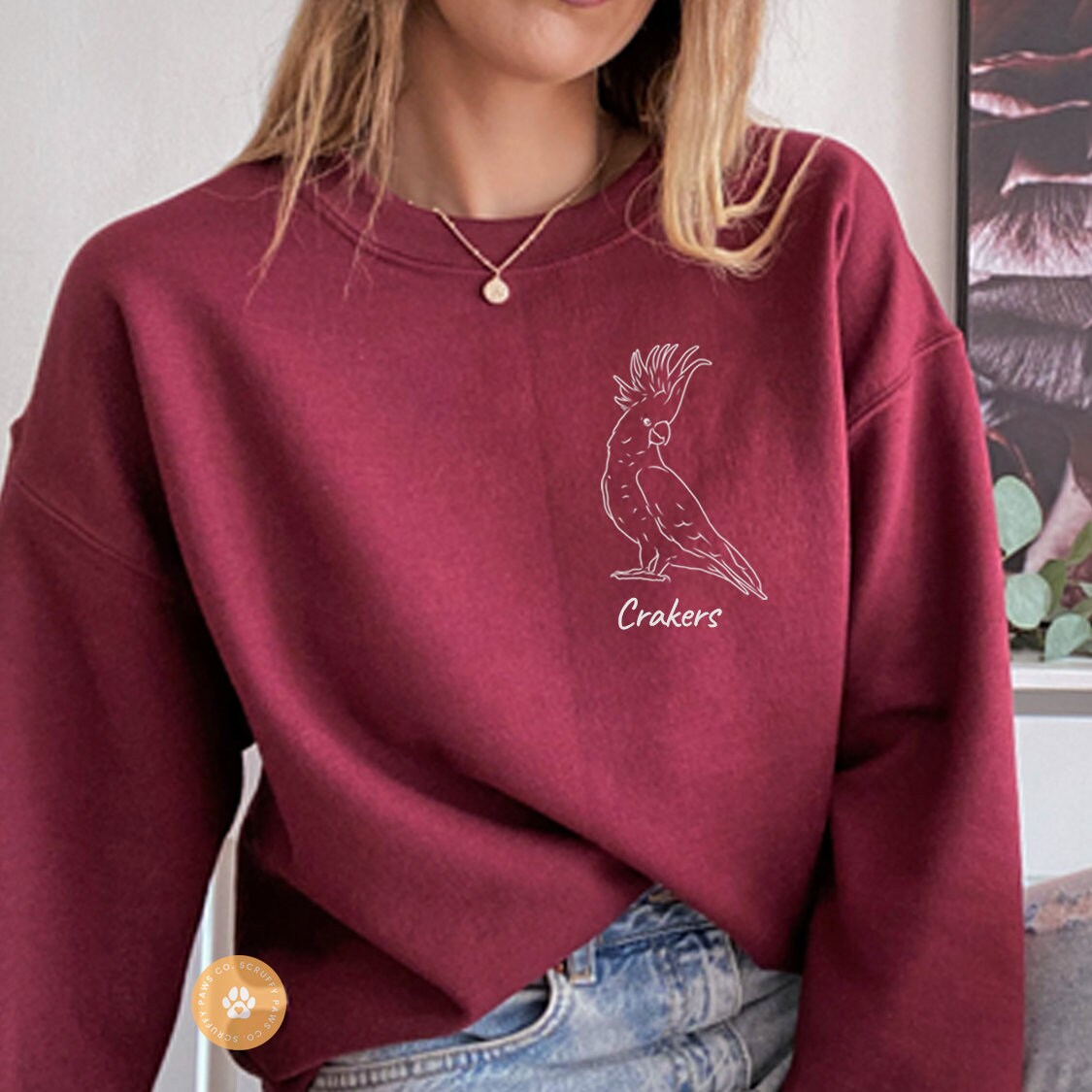 Custom Cockatoo Crewneck Sweater Personalized Cockatoo Sweatshirt Gift ...