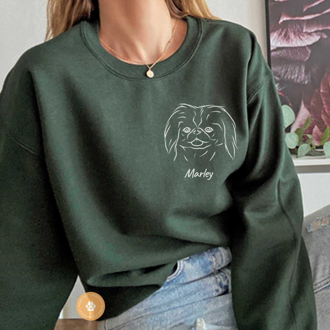 Custom Japanese Chin Crewneck Sweater Personalized Dog Sweatshirt Print ...