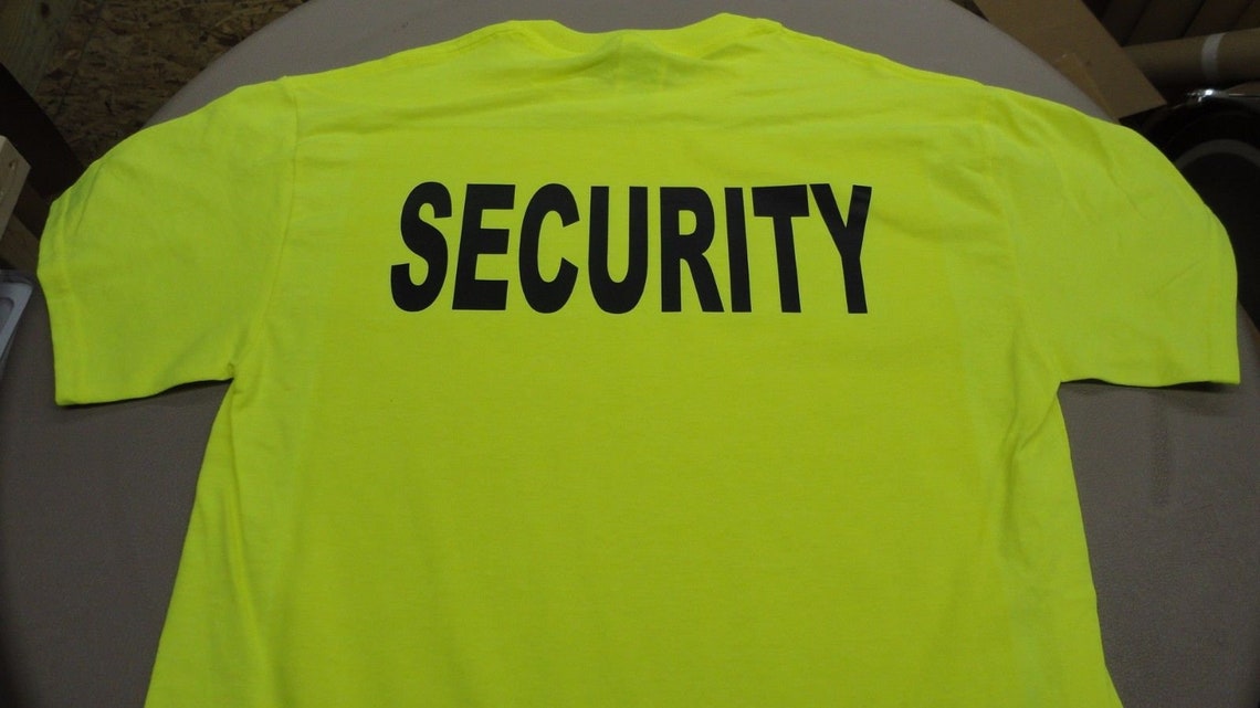 SECURITY T-shirt. S-XL Safety Yellow Event Staff - Etsy