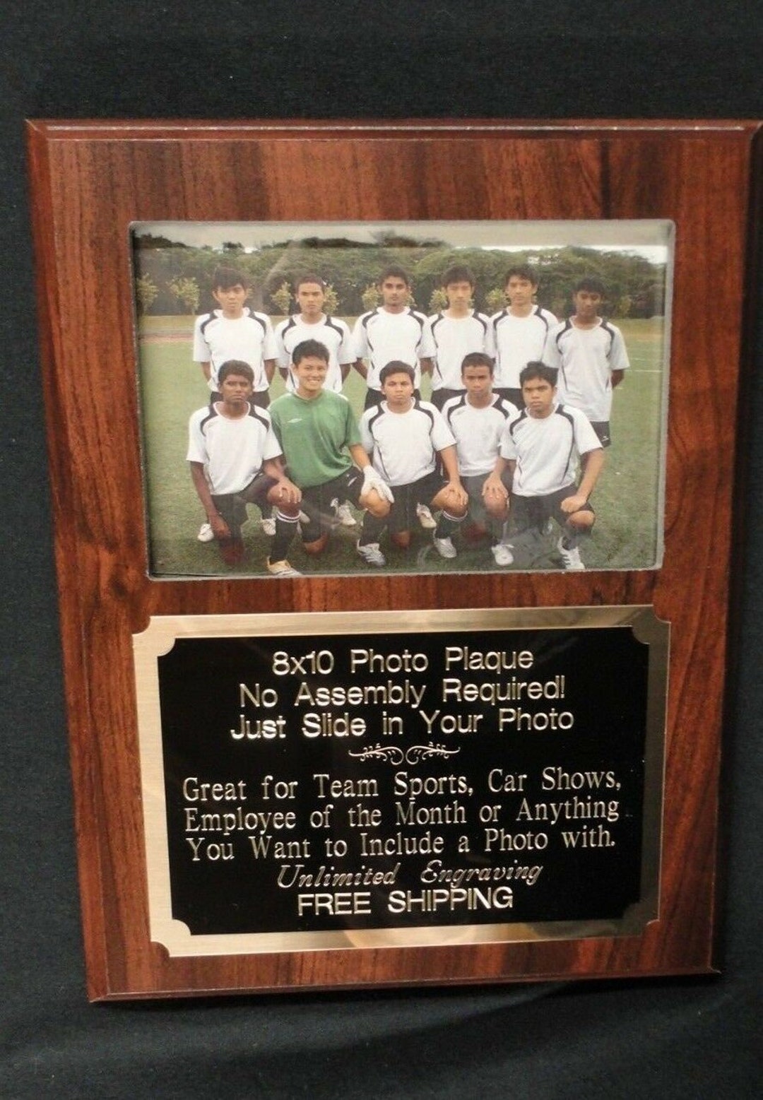 8x10 Custom Engraved Photo Plaque With 4 X6 Photo Insert, Team Photo ...