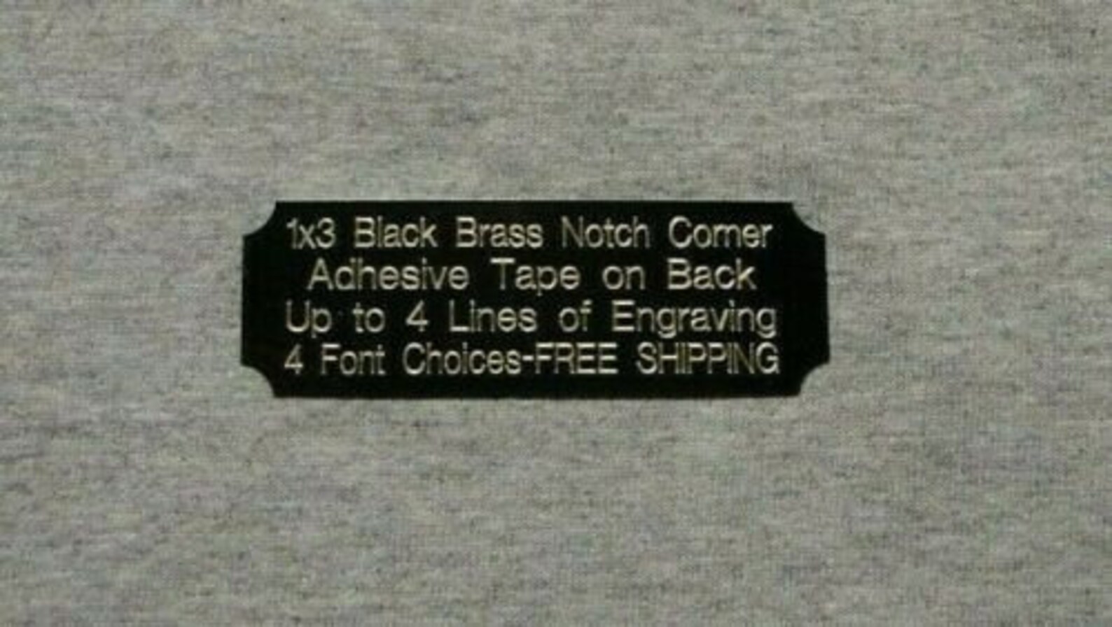 1x3 Custom Engraved Notch Corner Black Brass Plate Picture Plaque Name ...