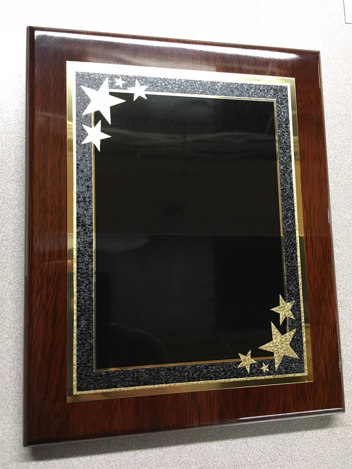 8x10 Piano Finish Walnut Plaque. Genuine Brass Plate. Elegant - Etsy