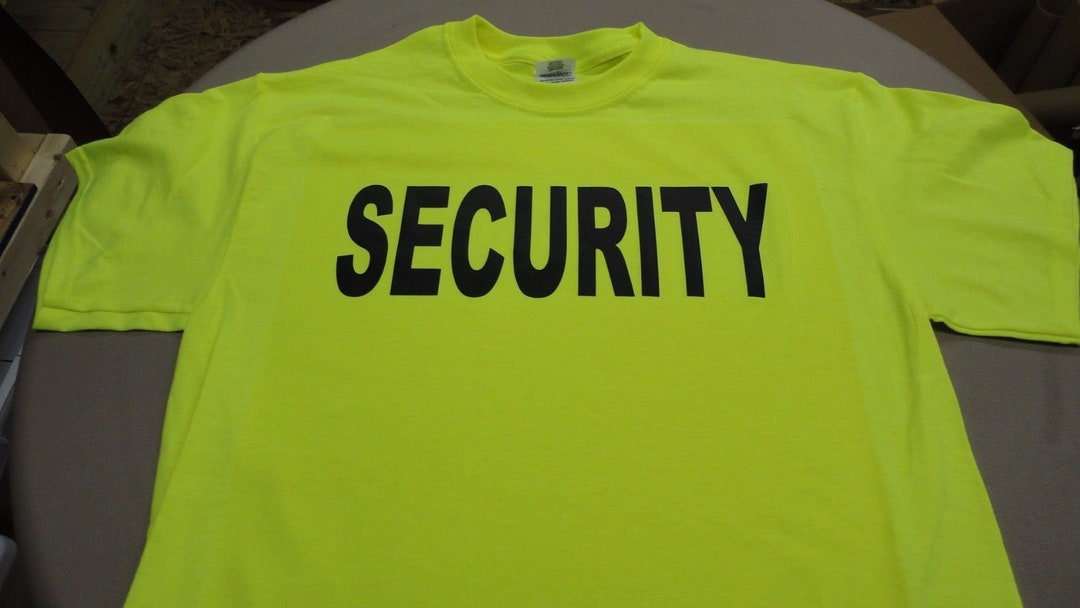 SECURITY T-shirt. S-XL Safety Yellow Event Staff - Etsy