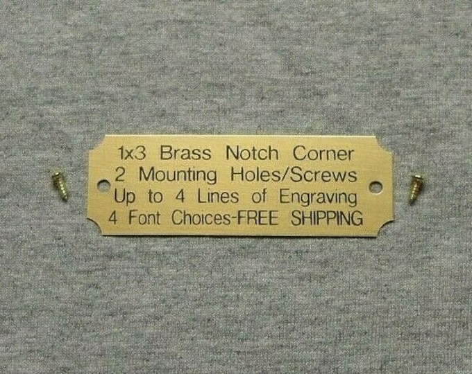 2 X 6 Engraved Brass Plate Engraving Picture Name ID Tag Trophy Flag ...