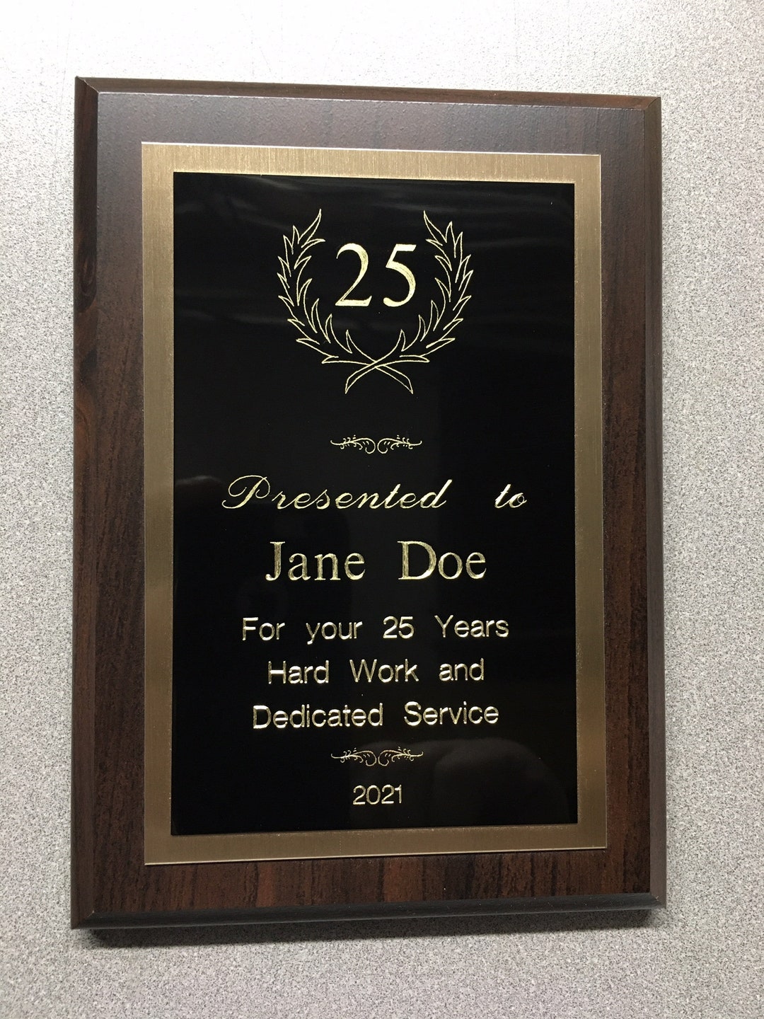 8x10 Simulated Cherry Service Award, Plaque, Trophy, Engraved, FREE ...