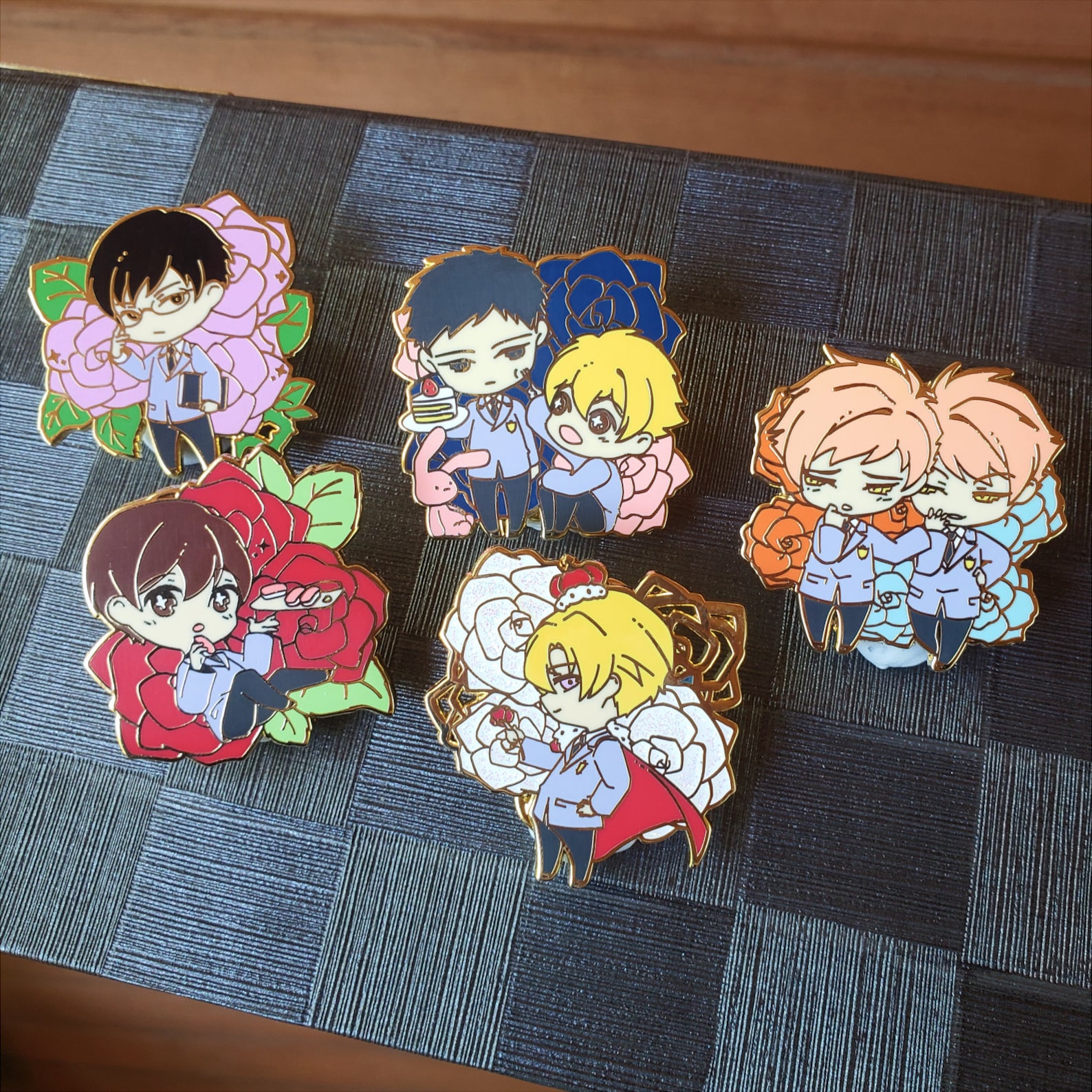 Ouran High School Host Club Enamel Pins – Gold Plated Zinc Alloy Anime ...