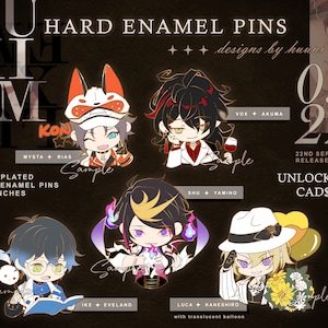 Vtuber Hard Enamel Pins - Luxiem Noctyx Luca Vox Ike Mysta Shu Sonny ...