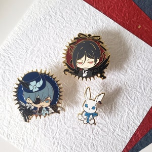 Black Butler Hard Enamel Pins - Kuroshitsuji Ciel Sebastian Grell ...