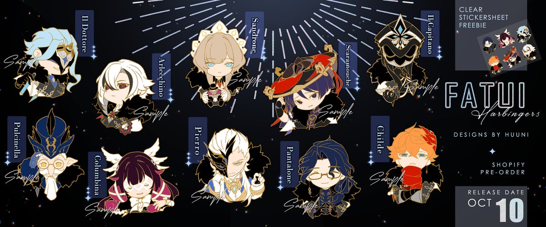 Genshin Fatui Harbingers Hard Enamel Pins - Etsy