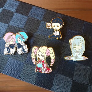 Re:zero Hard Enamel Pin Rem Ram Emilia Subaru Beatrice - Etsy