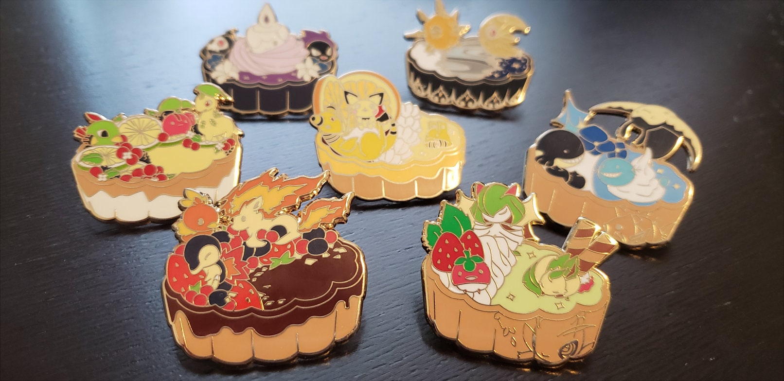Pokemon Dessert Tart Enamel Pins Kirlia Leafeon Celebi | Etsy