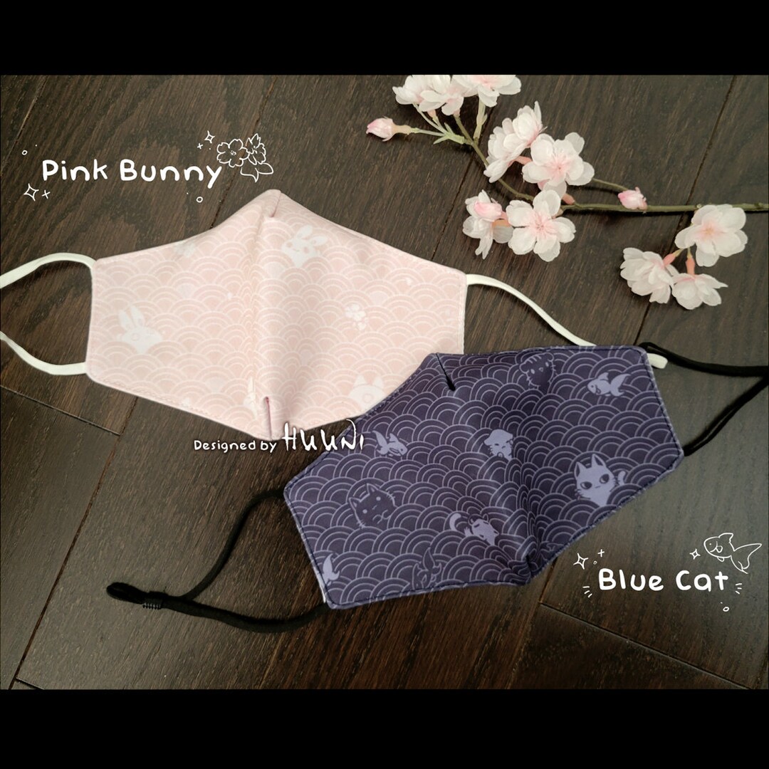 Cat and Bunny Cloth Face Masks - Etsy