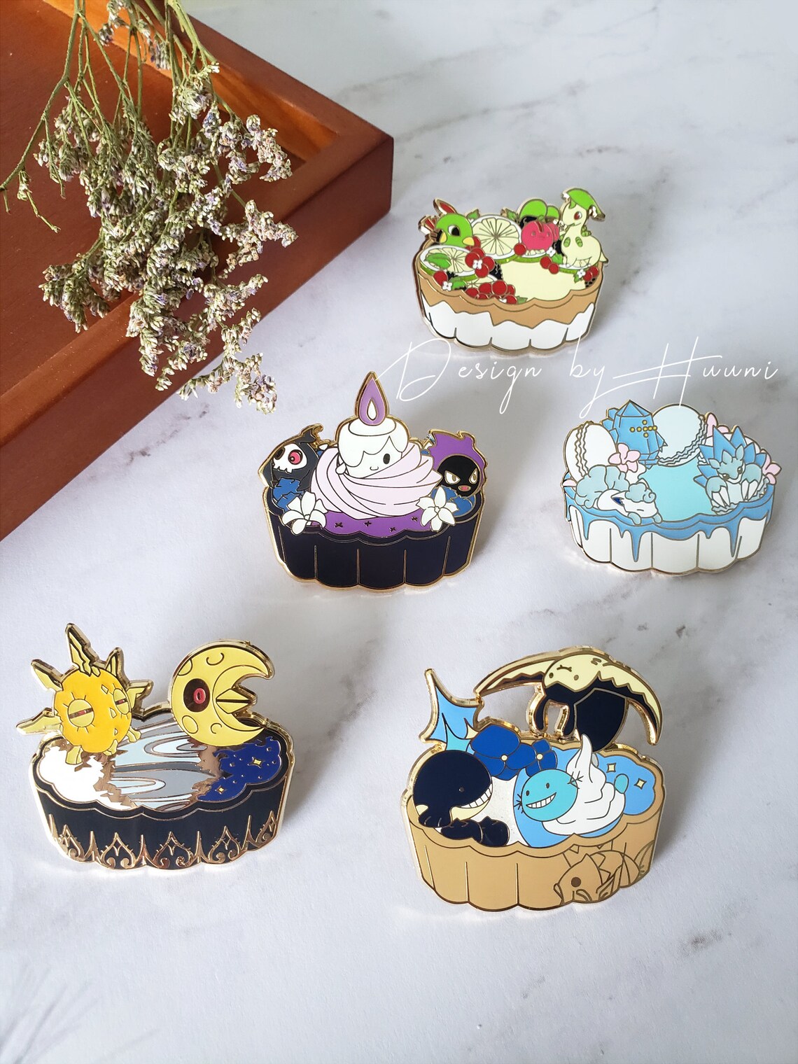 Pokemon Dessert Tart Enamel Pins Kirlia Leafeon Celebi - Etsy