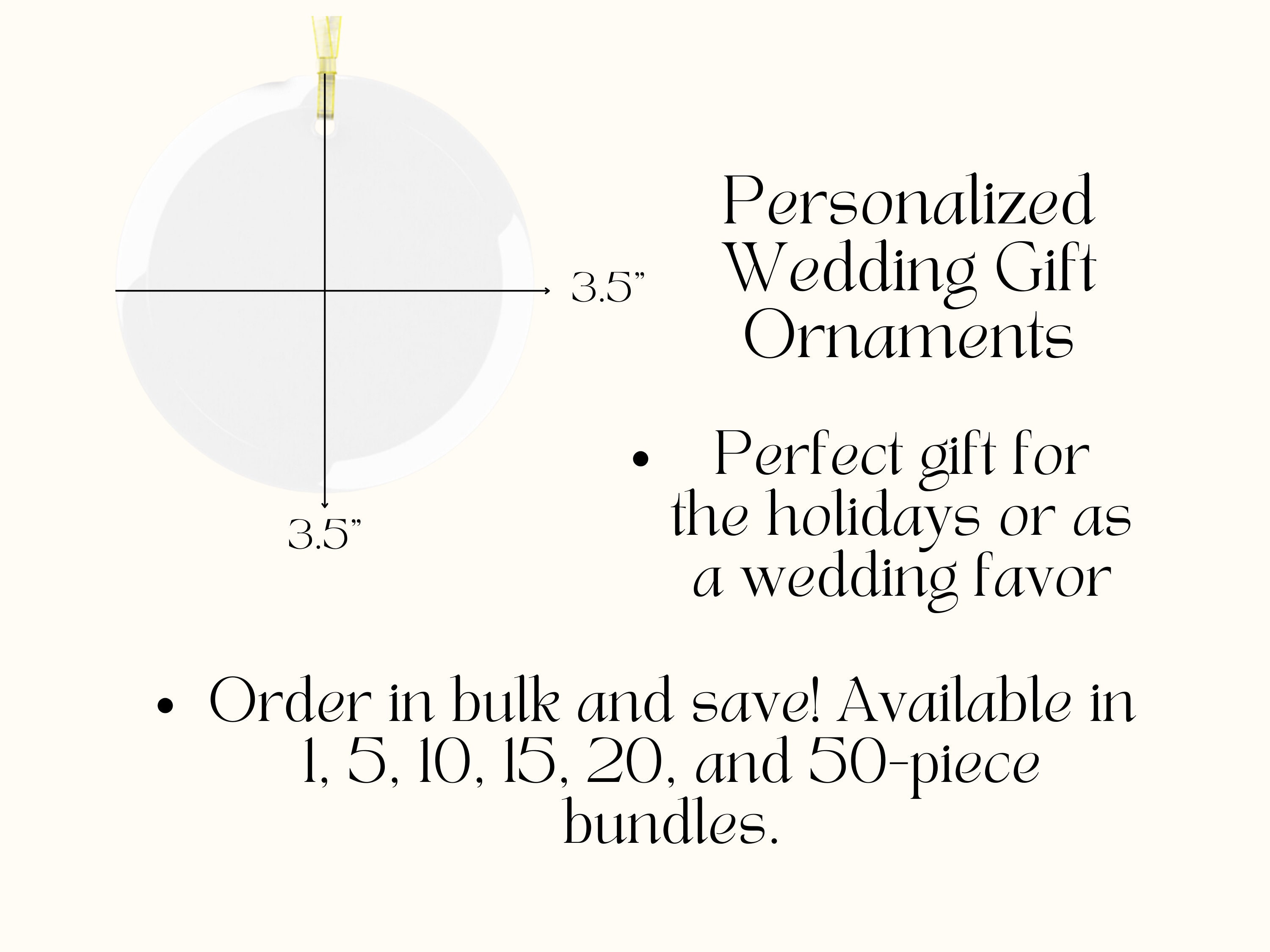 Personalized Bulk Wedding Favor Glass Ornament Bundles Newlyweds Custom ...
