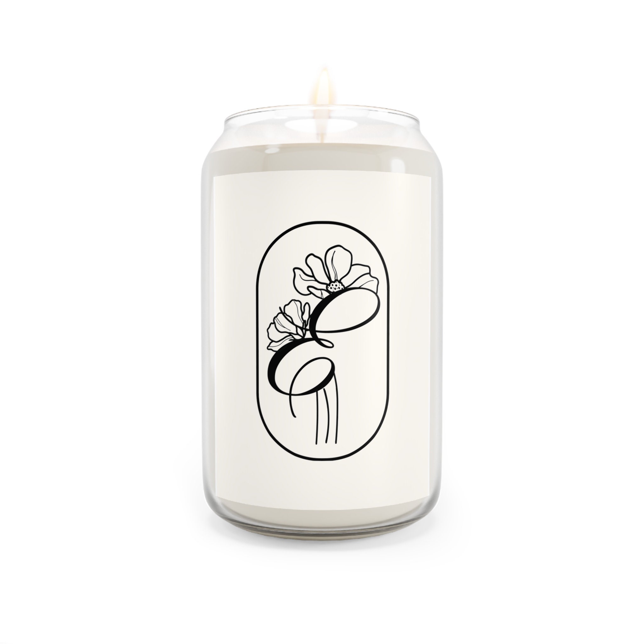 Personalized Birth Flower Scented Candle With Initial - Etsy