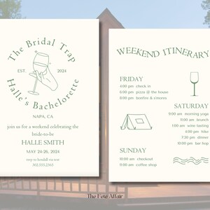 Camp Bachelorette Invitation Template, Bridal Trap, Editable Canva ...