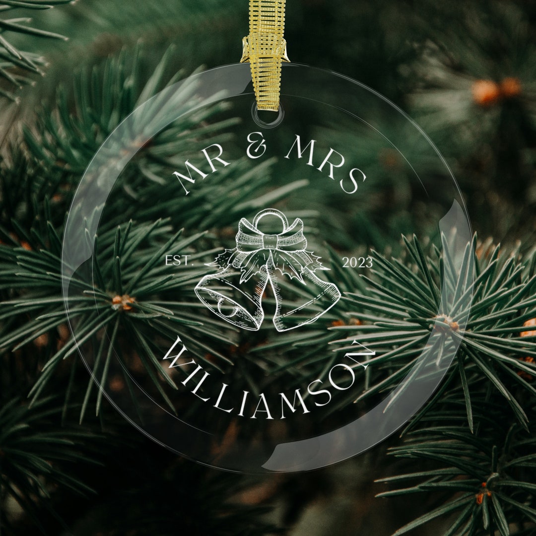 Personalized Bulk Wedding Favor Glass Ornament Bundles Newlyweds Custom ...