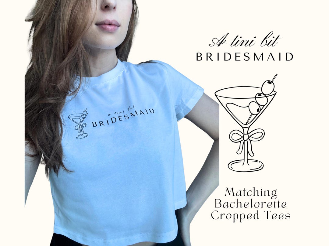 A Tini Bit Bachelorette Baby Tee, Bridal Shower T-shirt, Cropped ...