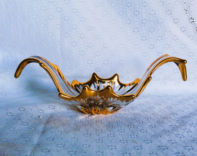 Beautiful MCM Bayel Art Glass Centerpiece Bowl - Royal Crystal of ...