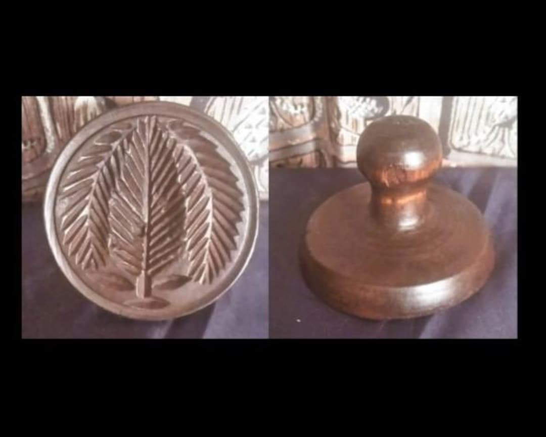 Antique Butter Stamp Mold With Unique Fir Leaf Design - Etsy
