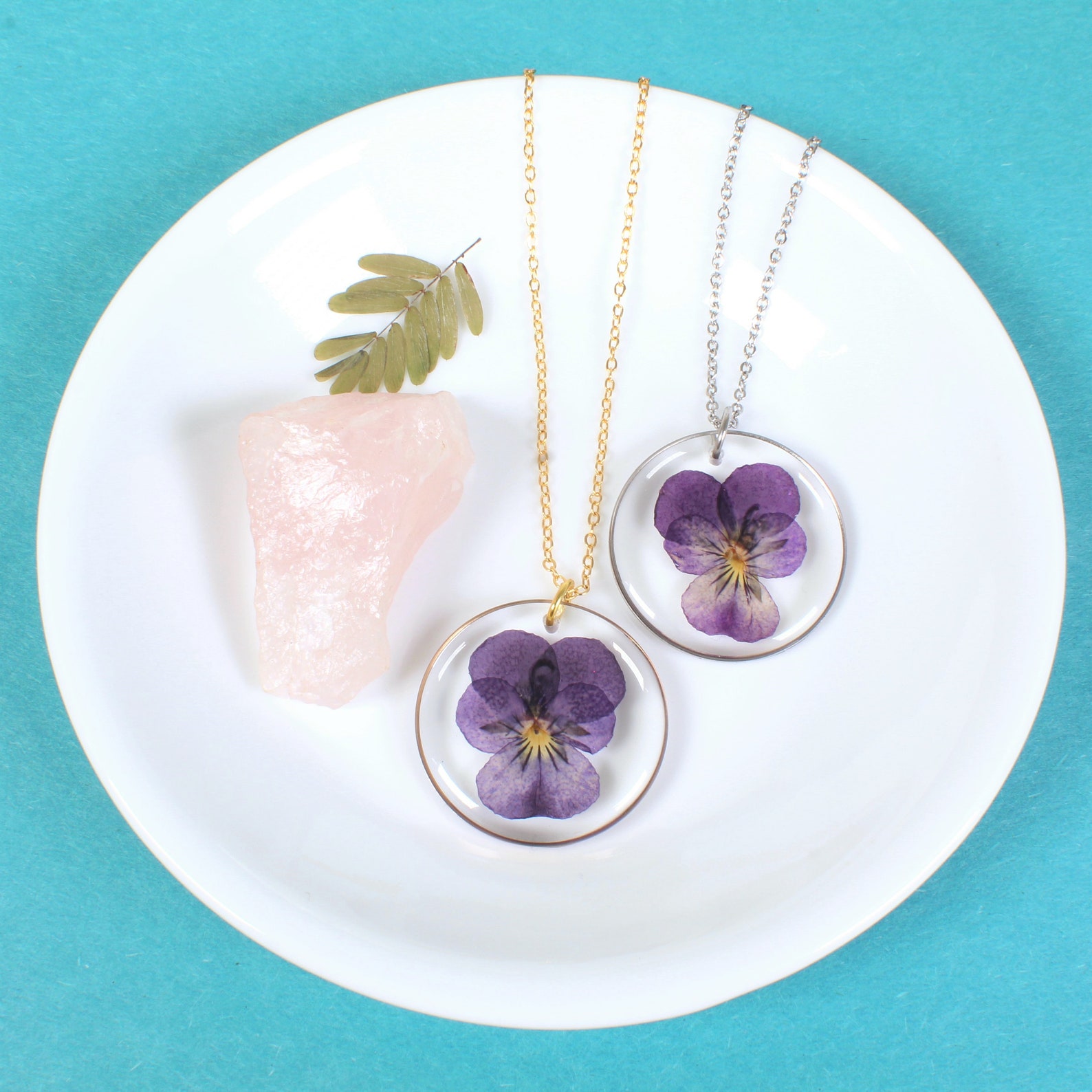 Violet Necklace Pressed Flower Real Pansy Viola Jewelry Dry - Etsy