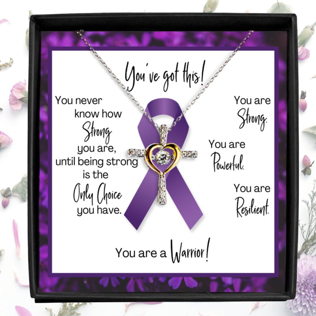 Pancreatic Cancer Gift for Women Cross Pendant Necklace for Cancer ...