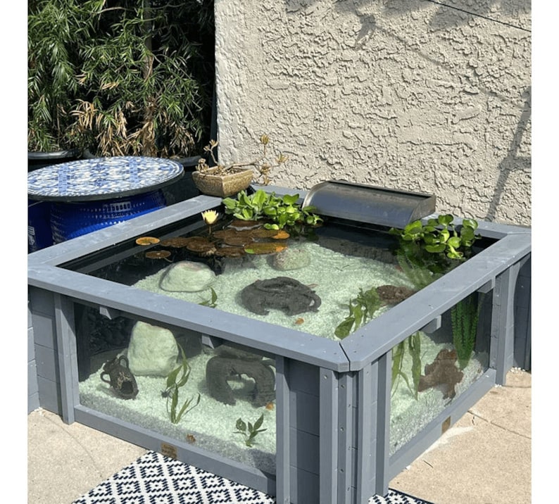 Lotus Clear View Garden Aquarium Raised Fish Pond With Large Windows ...
