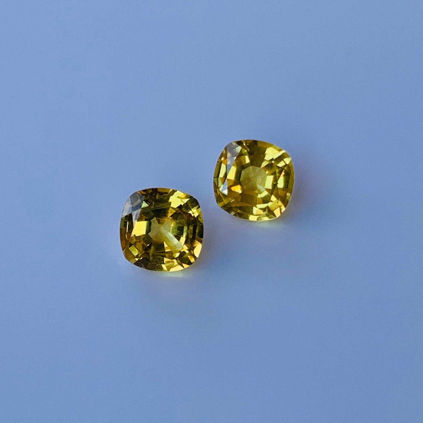 Pair 1.31 ct Natural Yellow Sapphire cushion cut loose | Etsy