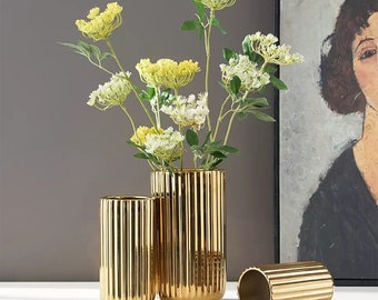 Gold Tall Vase | Etsy