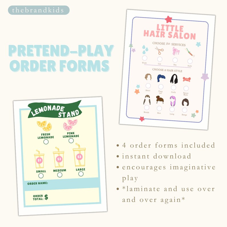 Kids Activity Pages for Summer Digital Downloads Pretend Play Order ...