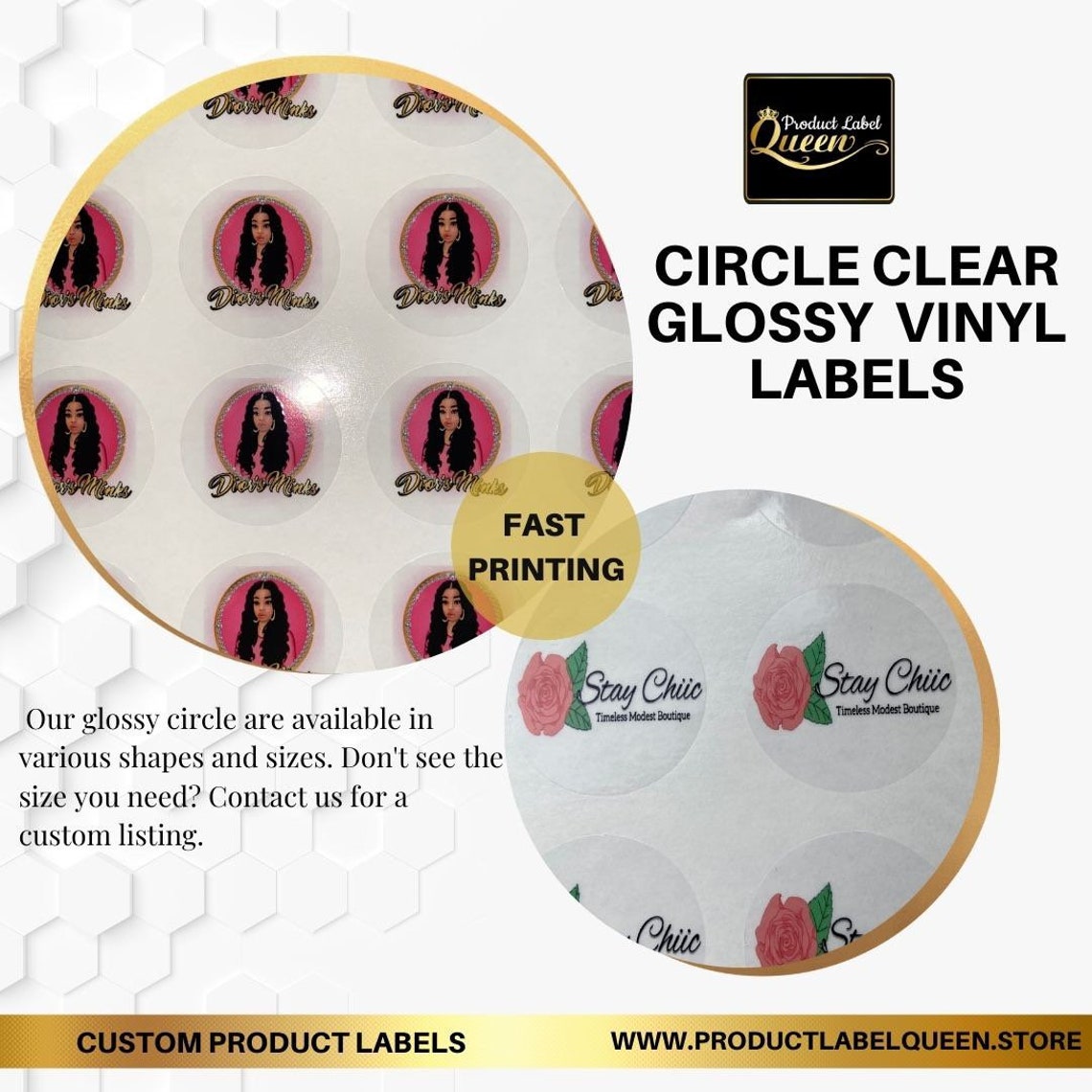 Clear Logo Labels circle | Etsy
