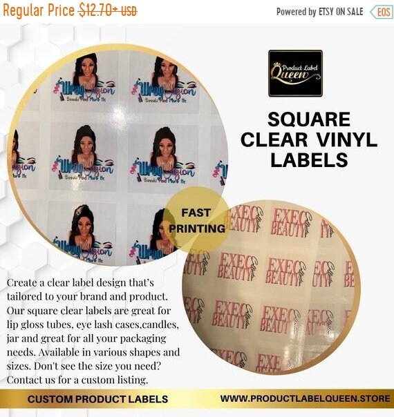 Clear Logo Labels square | Etsy