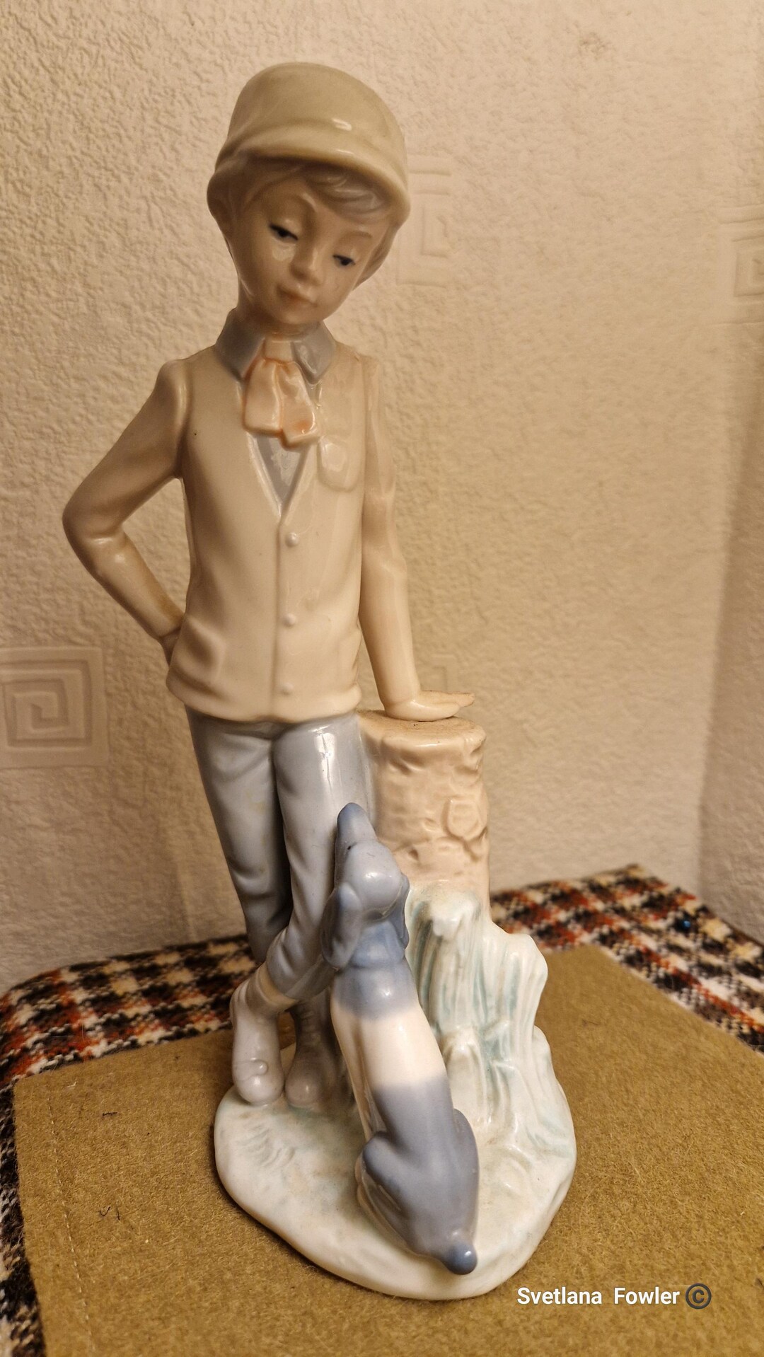 VINTAGE LLADRO Boy With Nao Dog FIGURINE Statue 1983 Excellent ...