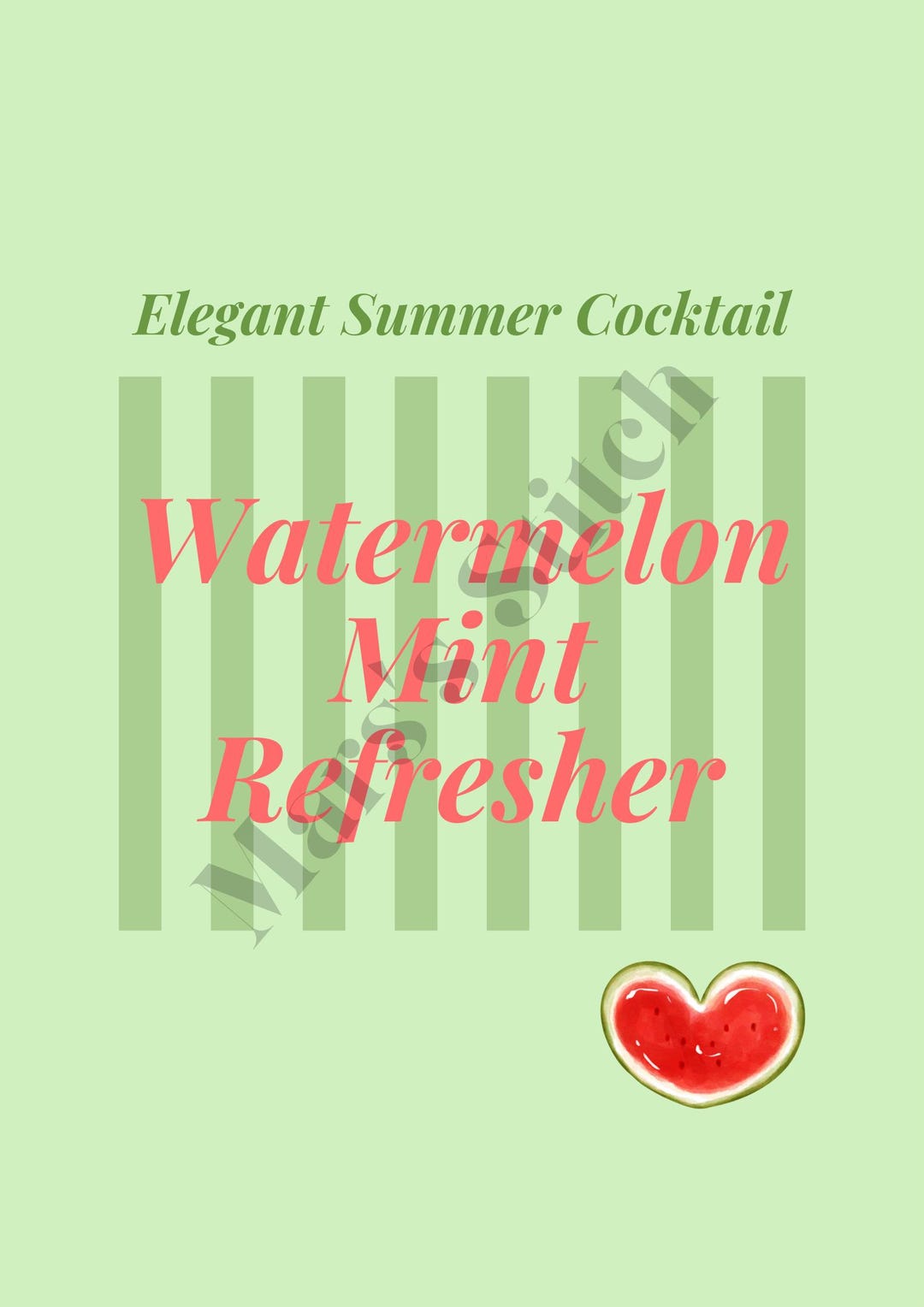 Watermelon Mint Refresher Recipe Poster – Refreshing Summer Drink ...