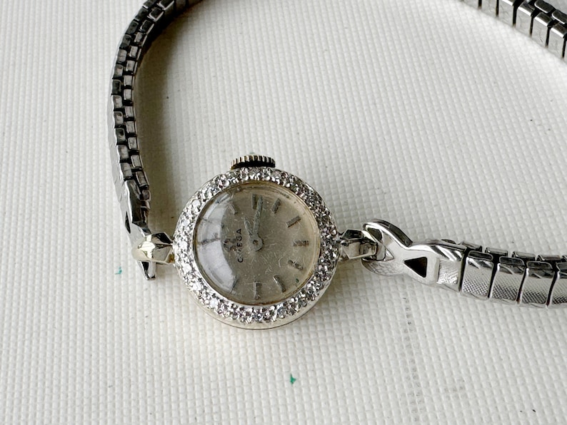 Vintage Omega 14K Platinum Diamond Missing Watch, 16mm Case, Running - Etsy