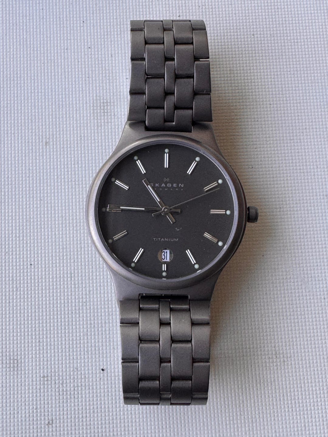 Vintage Skagen Denmark Titanium Men's Dress Quartz Watch 33mm Case ...