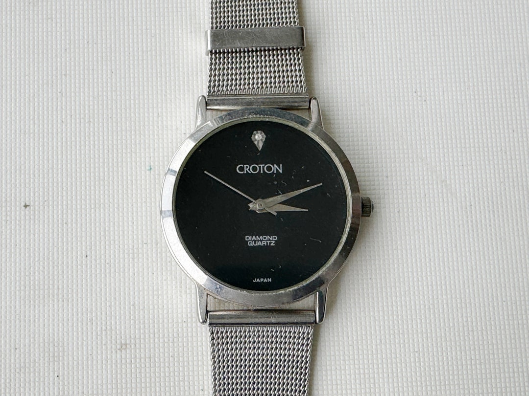 Vintage Croton Diamond Men's Quartz Watch, 34mm Case, Running - Etsy