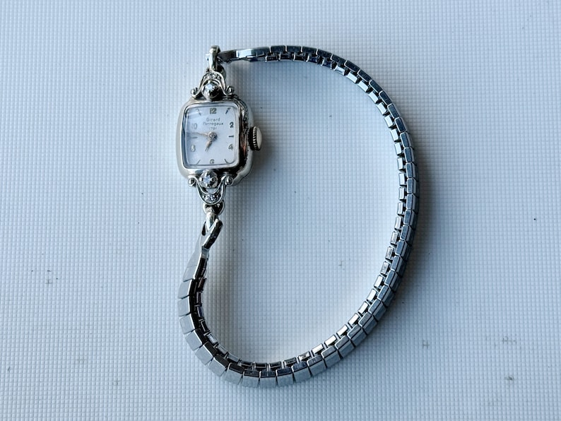 Vintage Girard-perregaux 14k White Gold and Diamond Ladies Mechanical ...
