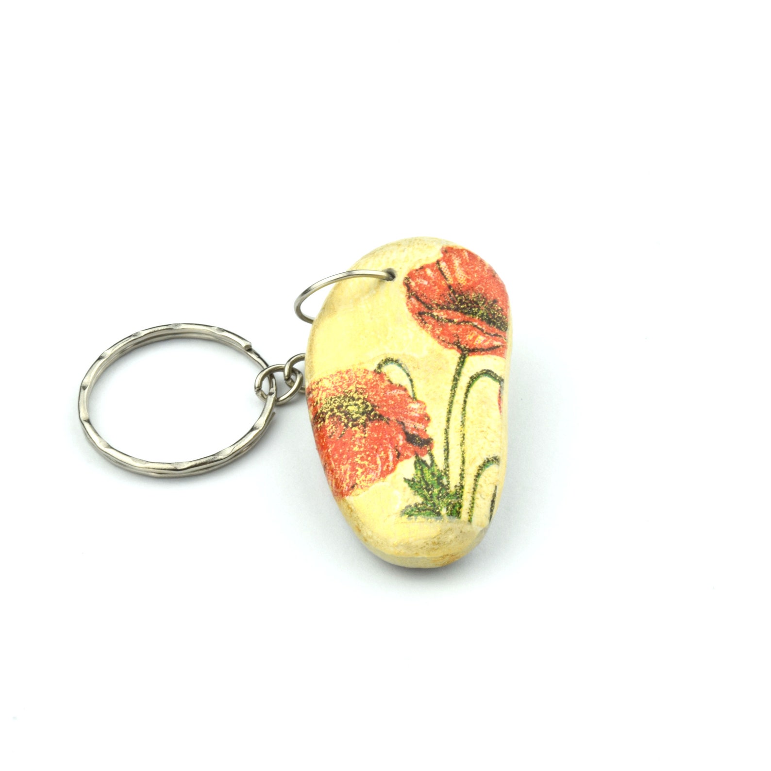 Natural Stone Keychain Handmade Keychain Decoupage Key - Etsy UK