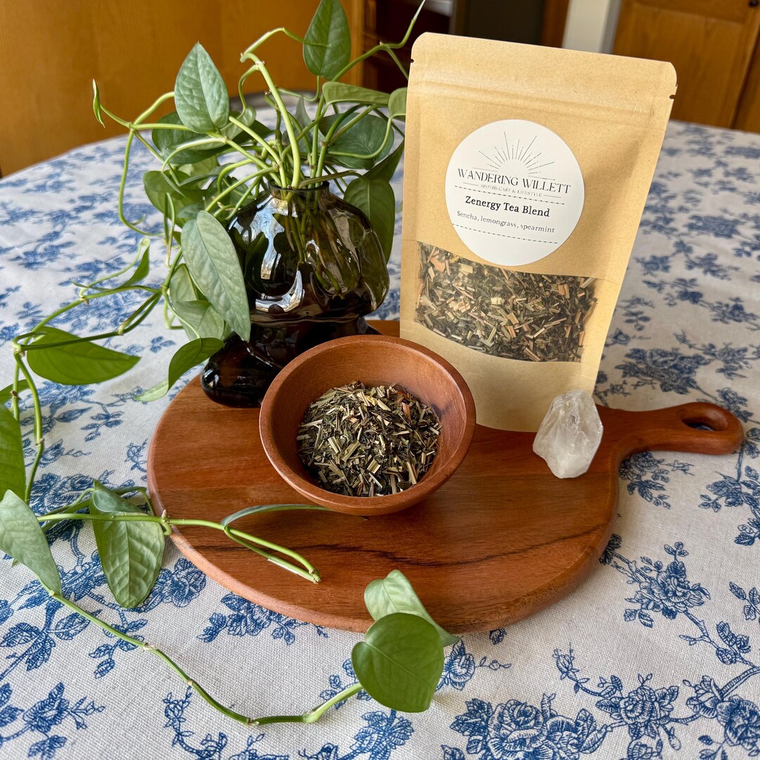 Zenergy Green Tea Blend: Organic Sencha, Lemongrass, Spearmint - Etsy