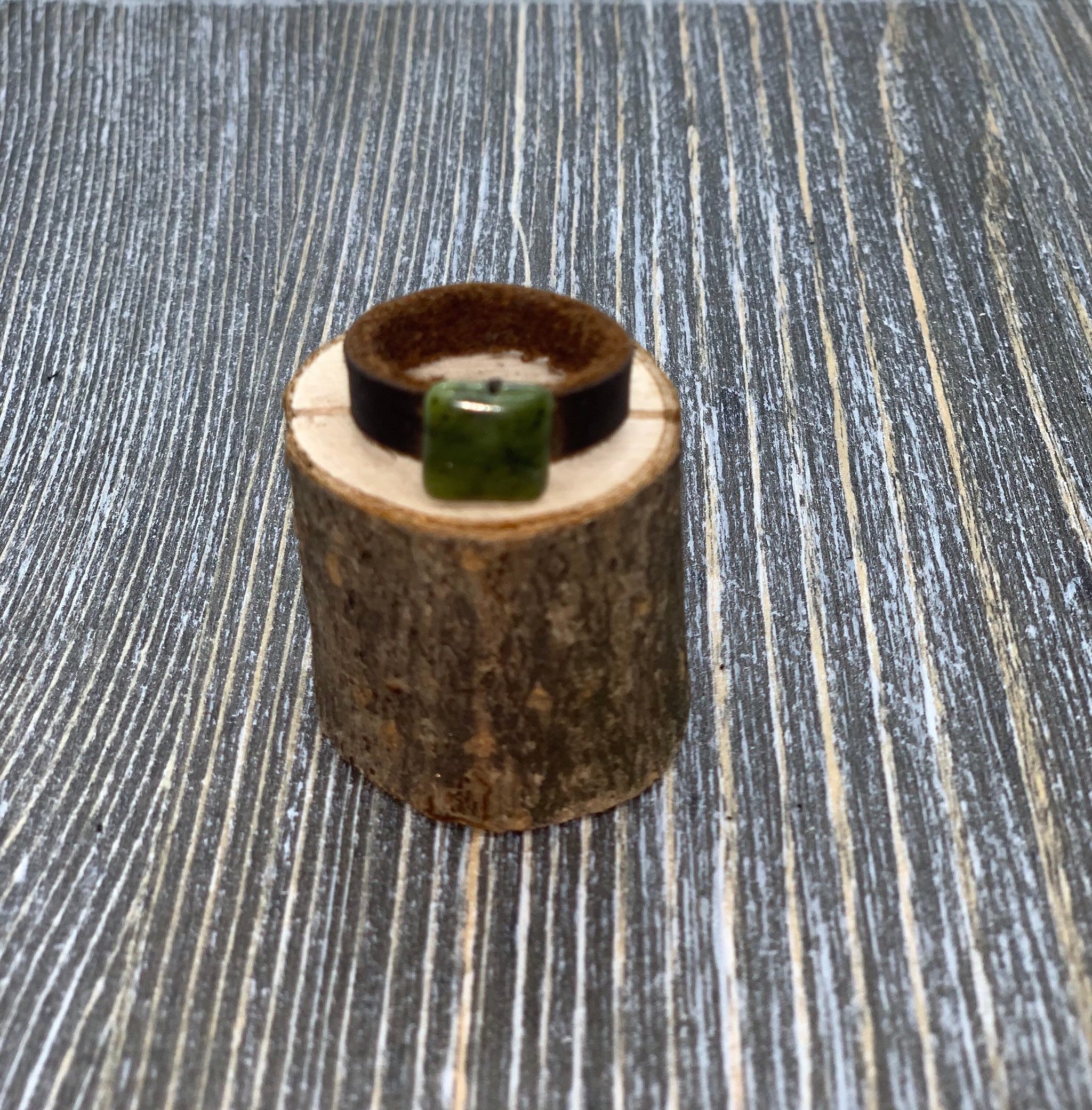 Jade & Leather Ring - Etsy