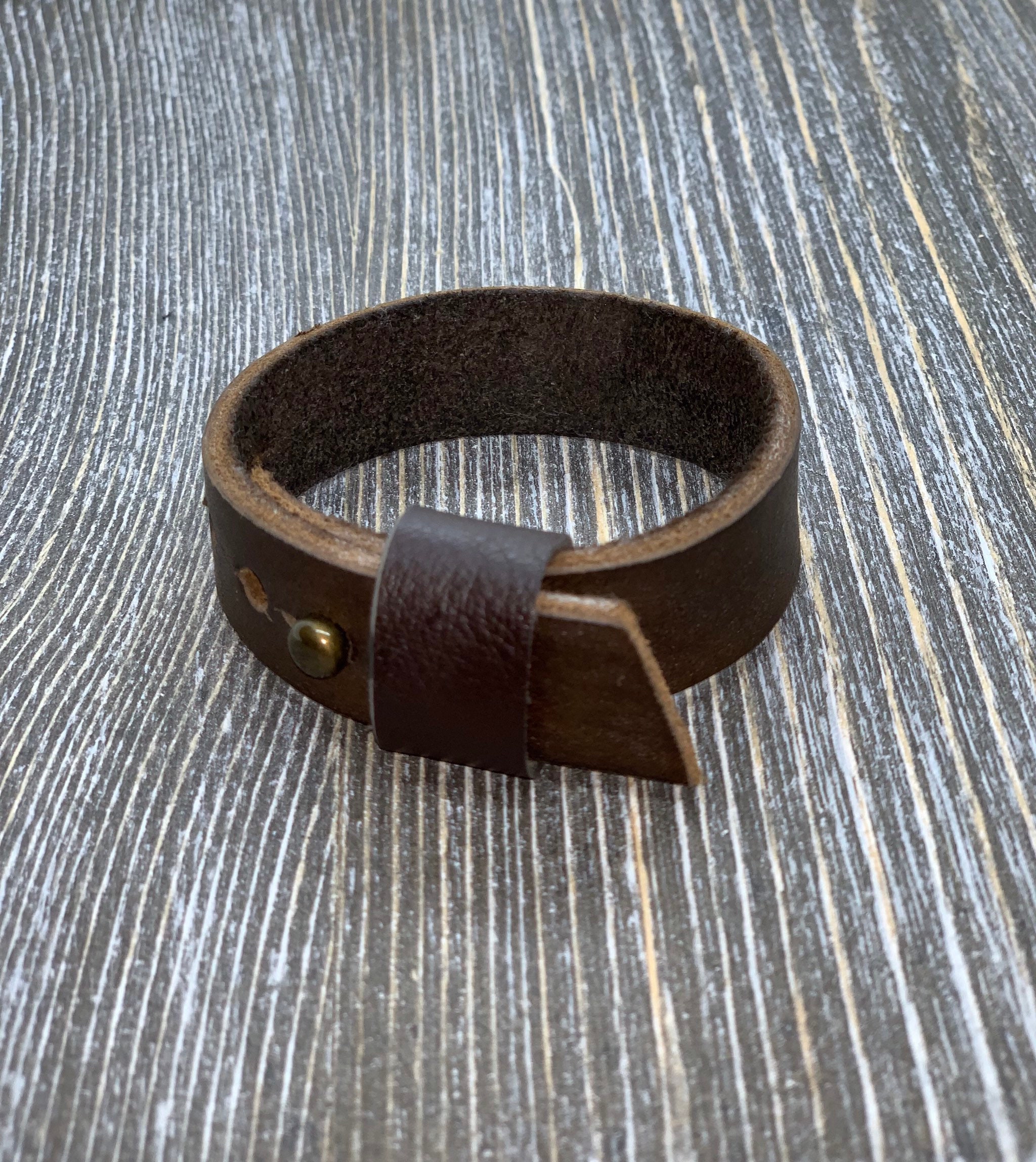 Adjustable Classic Leather Cuff - Etsy