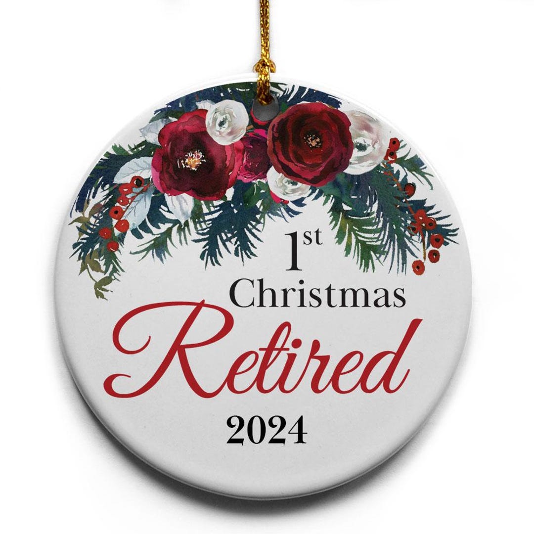 1st Christmas Retired, Retirement Gift, Ceramic Christmas Tree Ornament ...