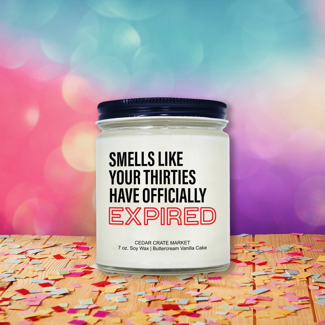 Birthday Cake Scented Soy Candle With Sprinkles - Thirties Have Expired ...