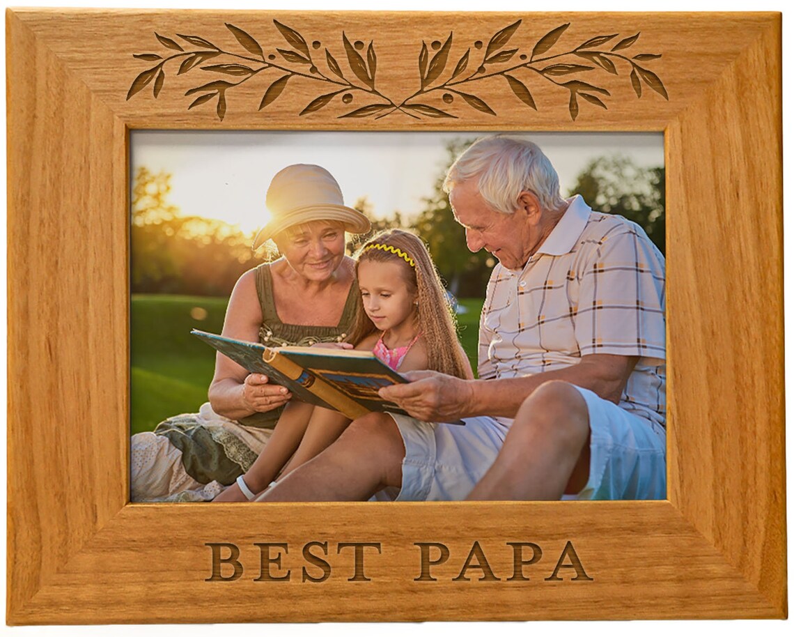 Papa Picture Frame Best Papa Laser Engraved Wood | Etsy