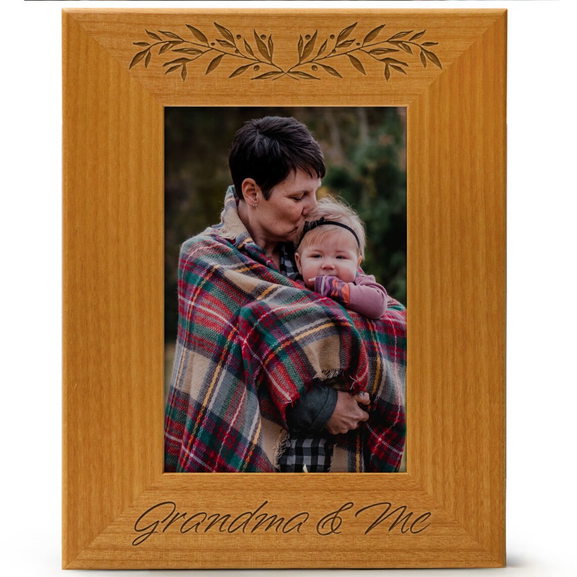 Grandma Picture Frame, "grandma and Me" Laser Engraved Wood Picture ...