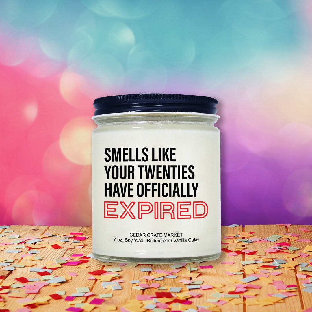 Birthday Cake Scented Soy Candle With Sprinkles - Twenties Have Expired ...