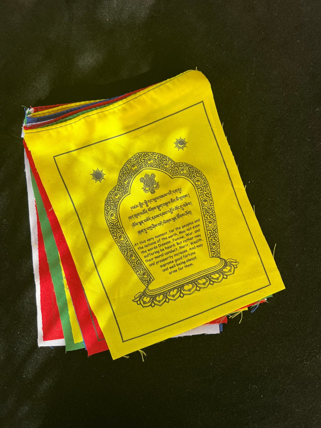 World Peace Prayer Flags| Tibetan Prayer Flags | 6in X 7.5in | 1 Set of ...