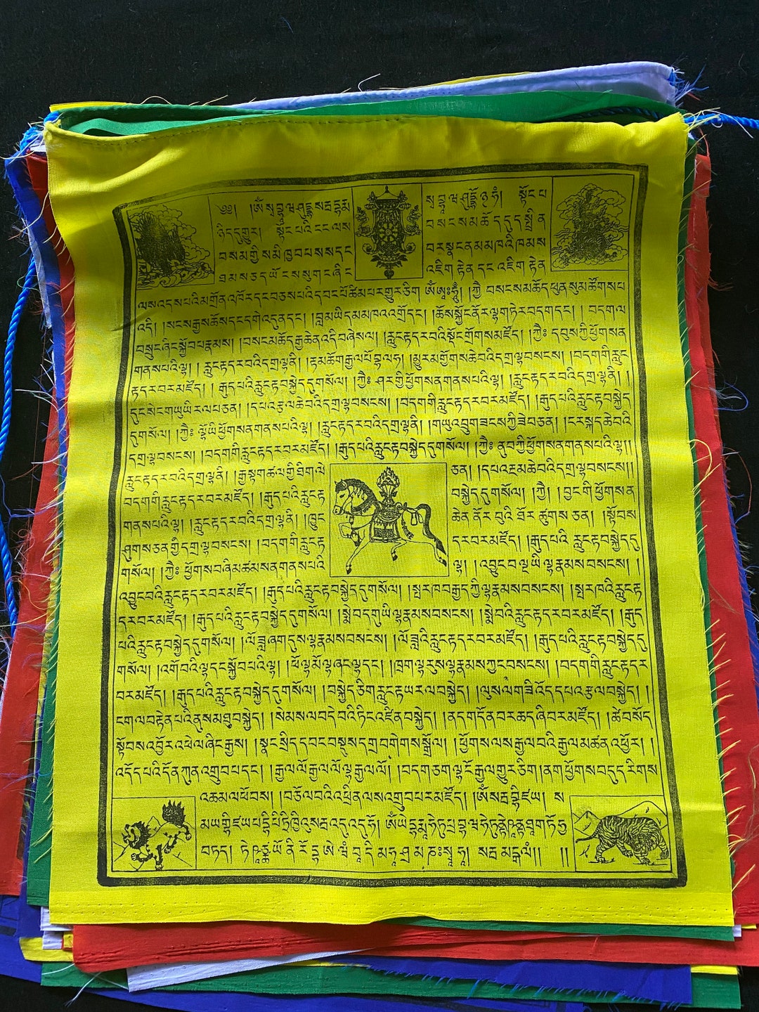 Mixed Deity Prayer Flags | Tibetan Prayer Flags | 13in X 16in | 1 Set ...